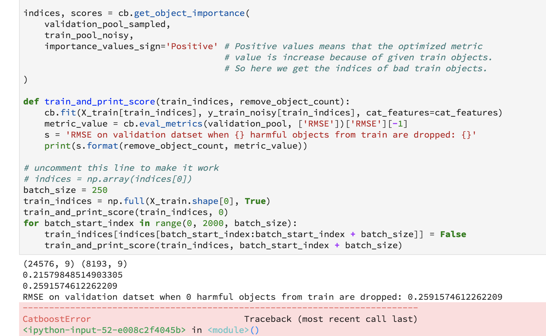 [tutorials][important Objects] Need To Convert Indices Into 1d Array · Issue 329 · Catboost