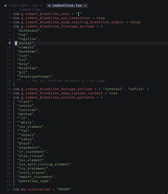 weird characters stuck to indentline · Issue #130 · lukas-reineke/indent-blankline.nvim · GitHub