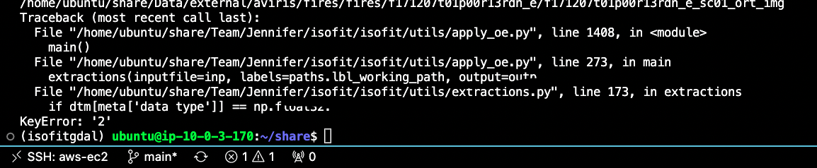 Isofit Shape Mismatch & Keyerror '2' · Issue #305 · isofit/isofit · GitHub