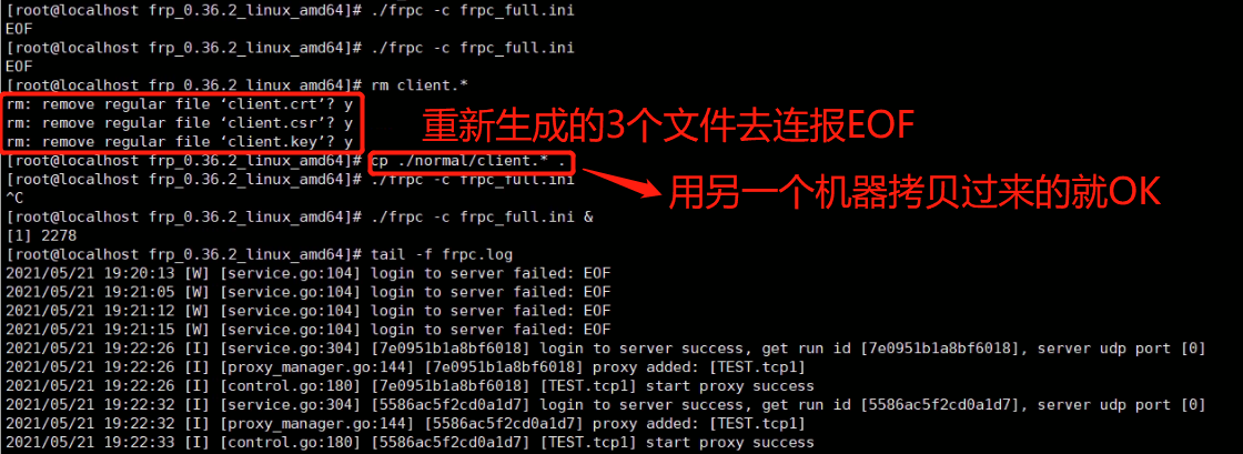 Error occurs with TLS encryption: [W] [service.go:103] login to server failed: session shutdown ...