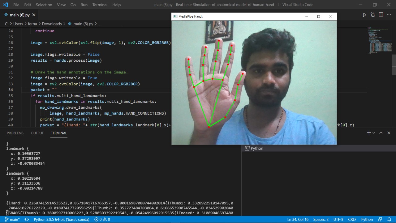 GitHub - ShrikantMalagi/Realtime-simulation-of-a-skeltal-hand-model