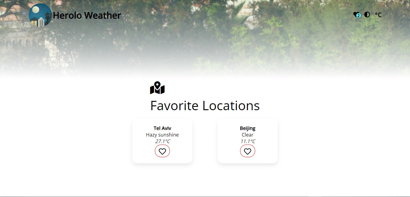GitHub - kap70tomer/WeatherApp: Herolo Assignment react redux weather app