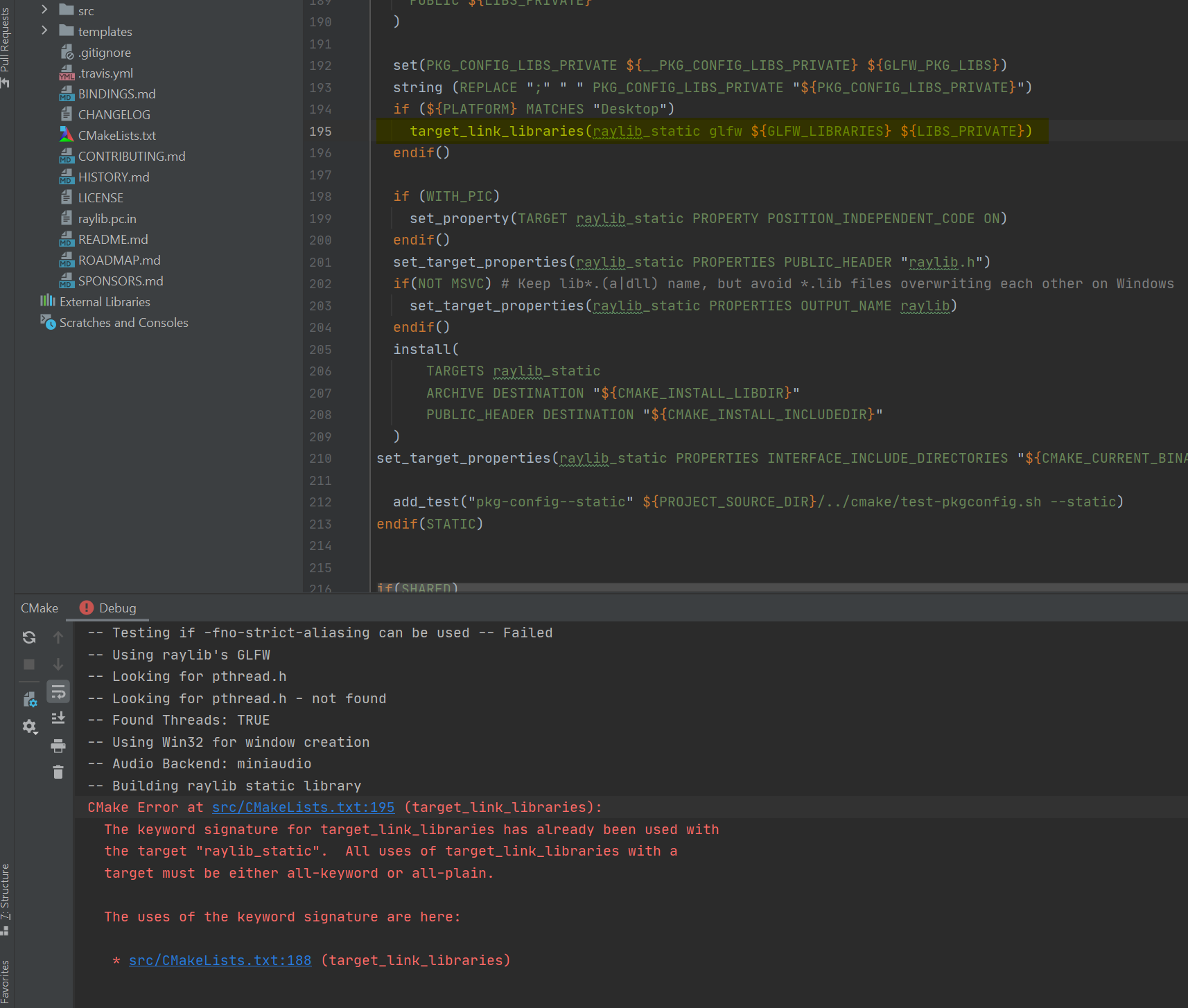 No make compile with CMake · Issue #1393 · raysan5/raylib · GitHub