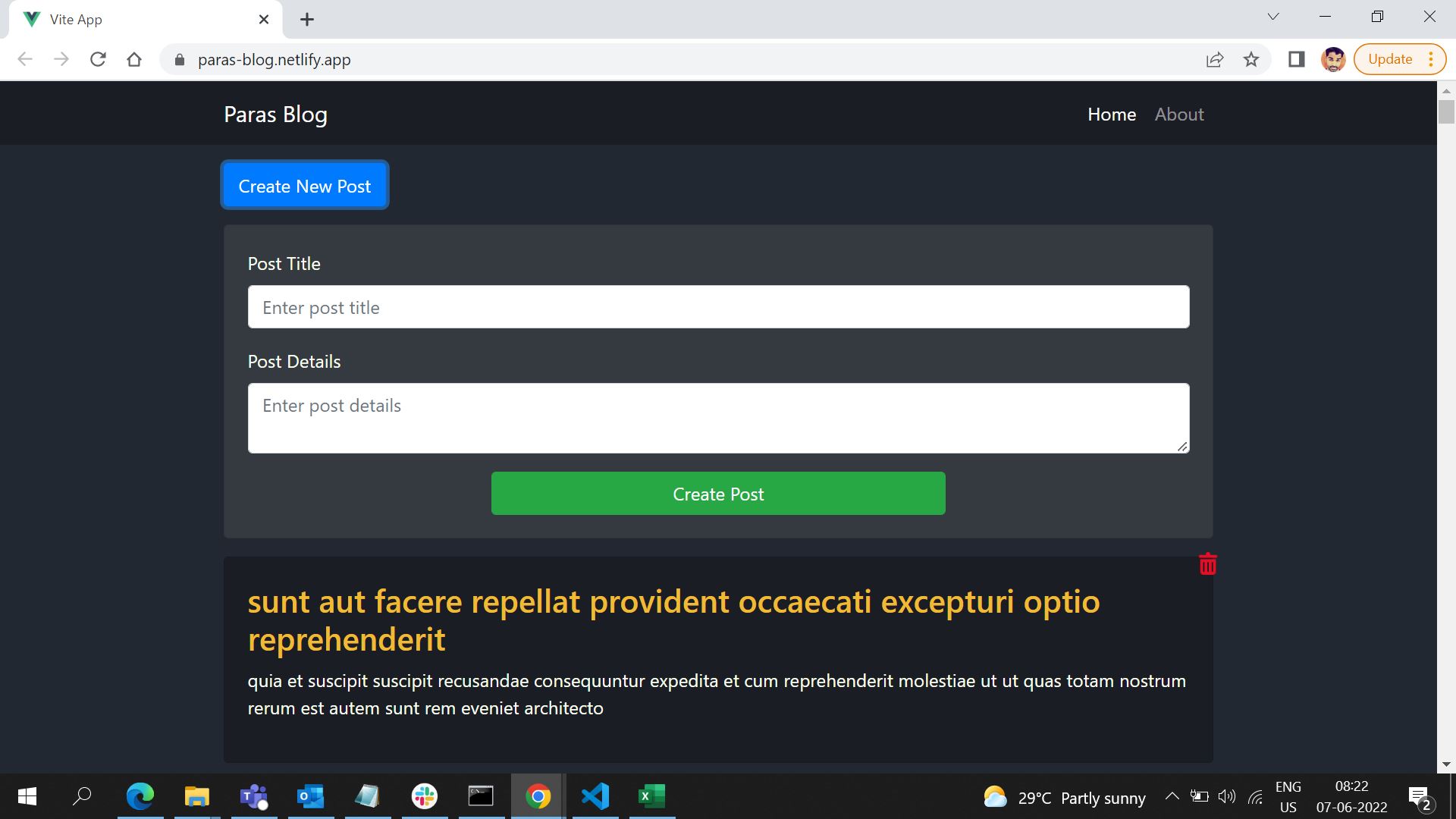GitHub - ParasPuku/vue-blog-app