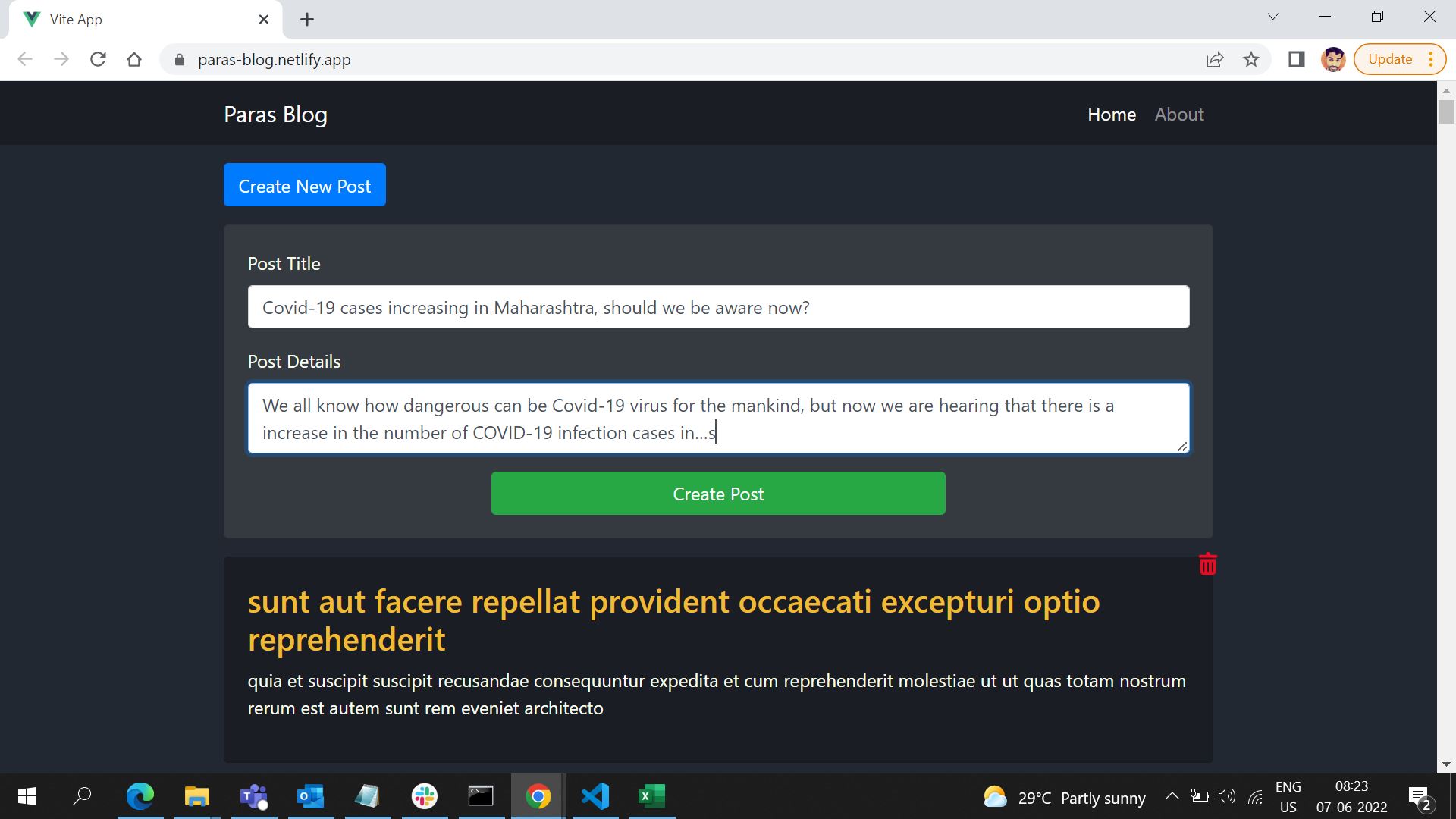 GitHub - ParasPuku/vue-blog-app