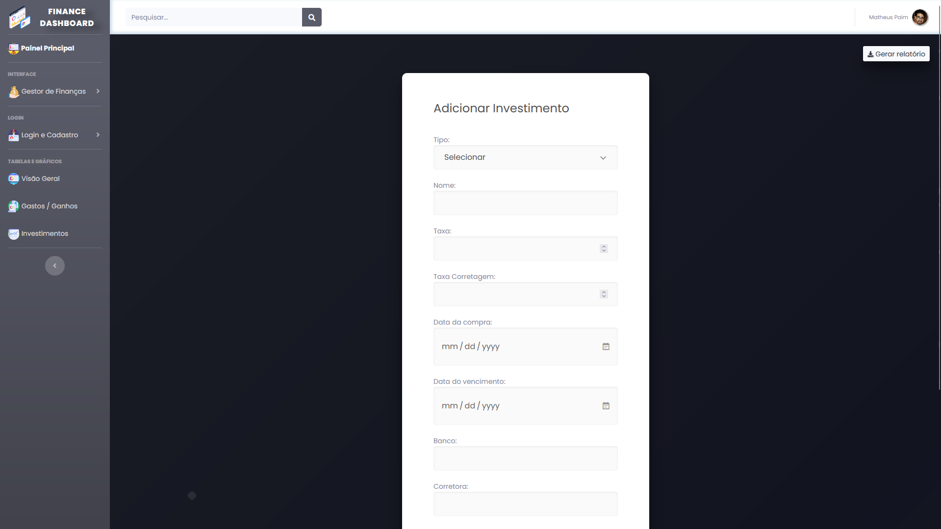 GitHub - matheuspaiim/Finance_Dashboard