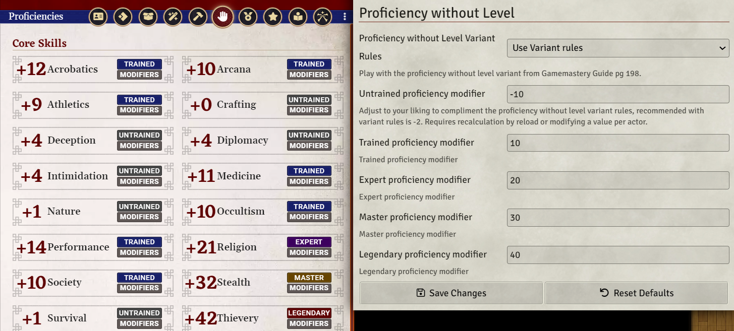 Untrained proficiency modifier for Proficiency without level ignored · Issue #4235 · foundryvtt ...