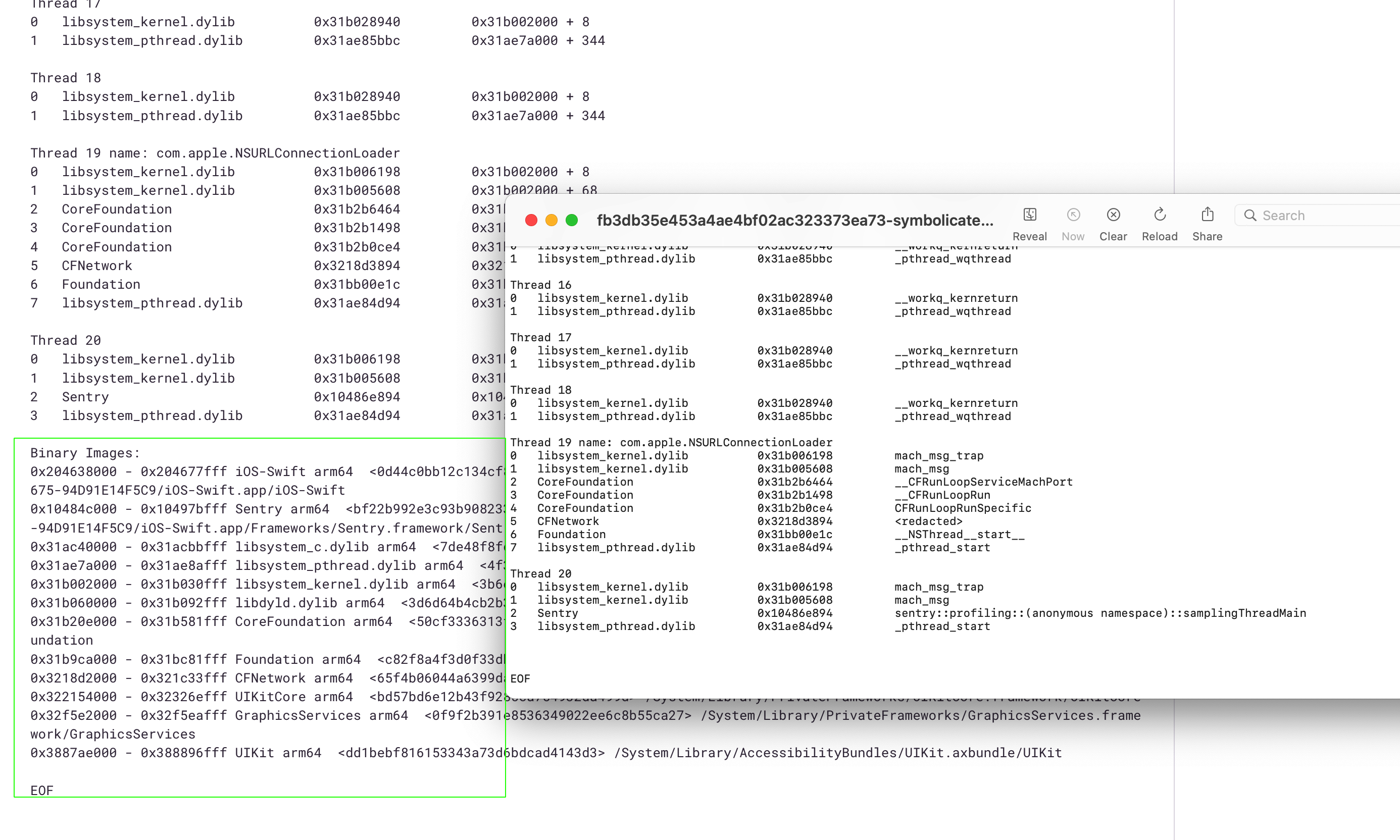 Downloading raw Apple crash reports is missing critical contexts that appear in the web ui ...