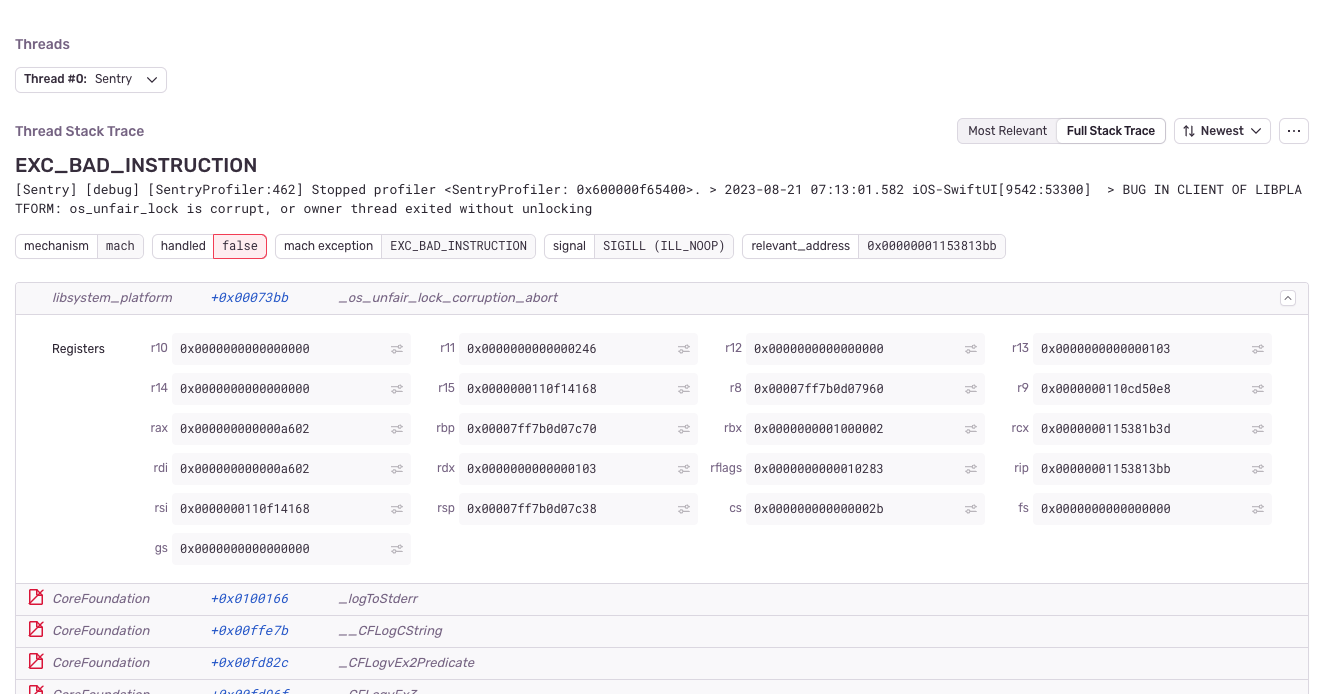 Downloading raw Apple crash reports is missing critical contexts that appear in the web ui ...