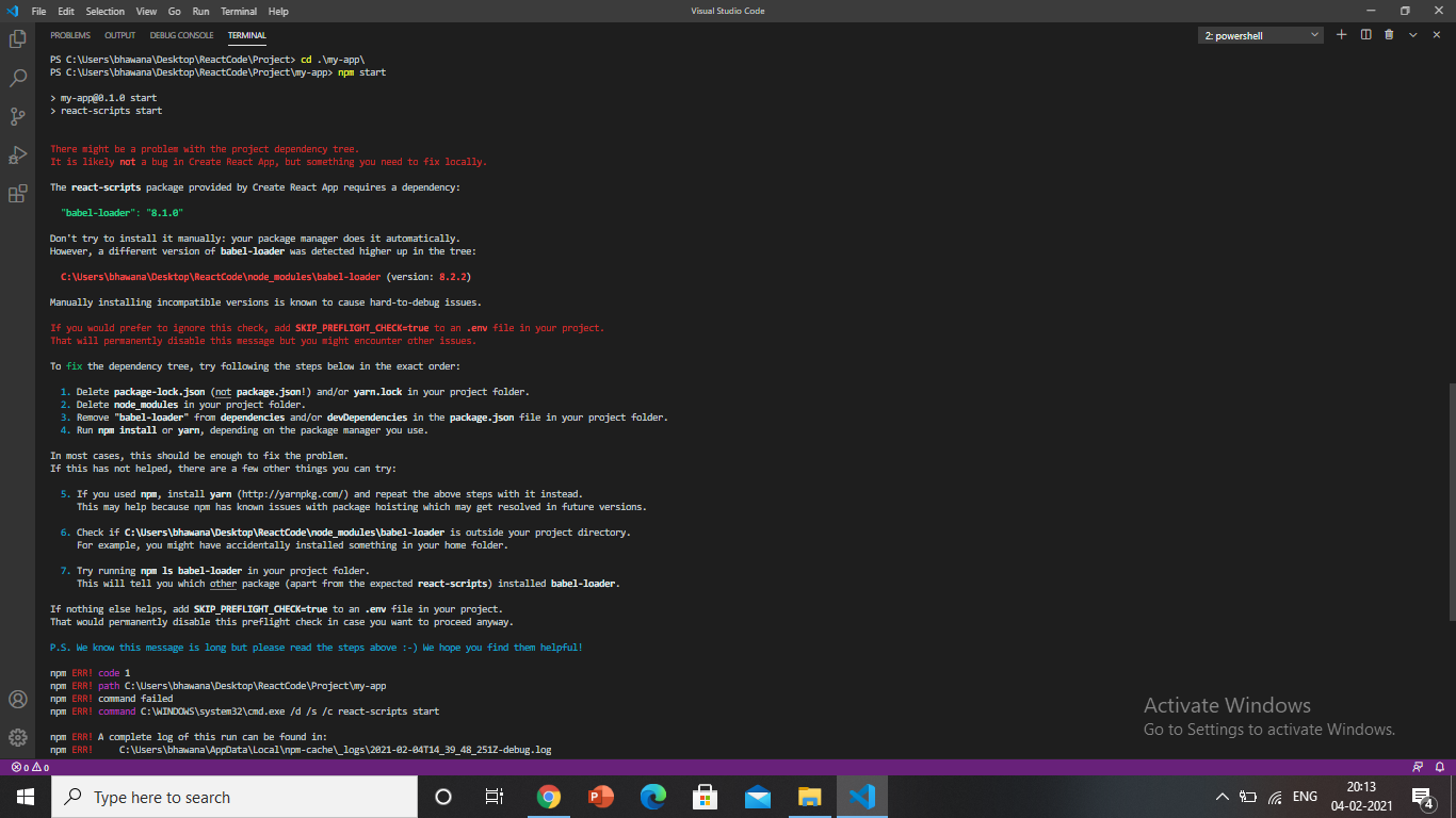 After create-react-app, `npm start` not work · Issue #9320 · facebook/create-react-app · GitHub
