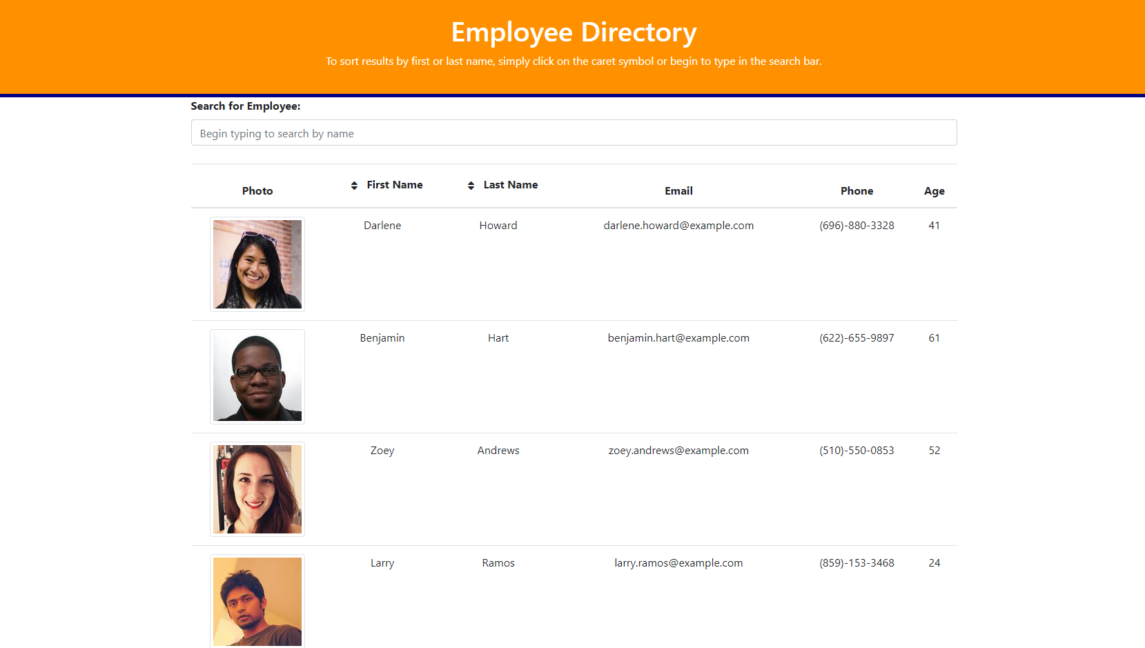 GitHub - pettisnick/React-Employee-Directory: Using React, you will create an employee directory ...