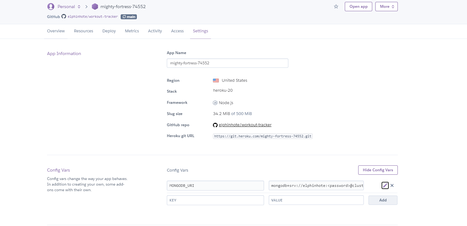 GitHub - elphinhote/workout-tracker