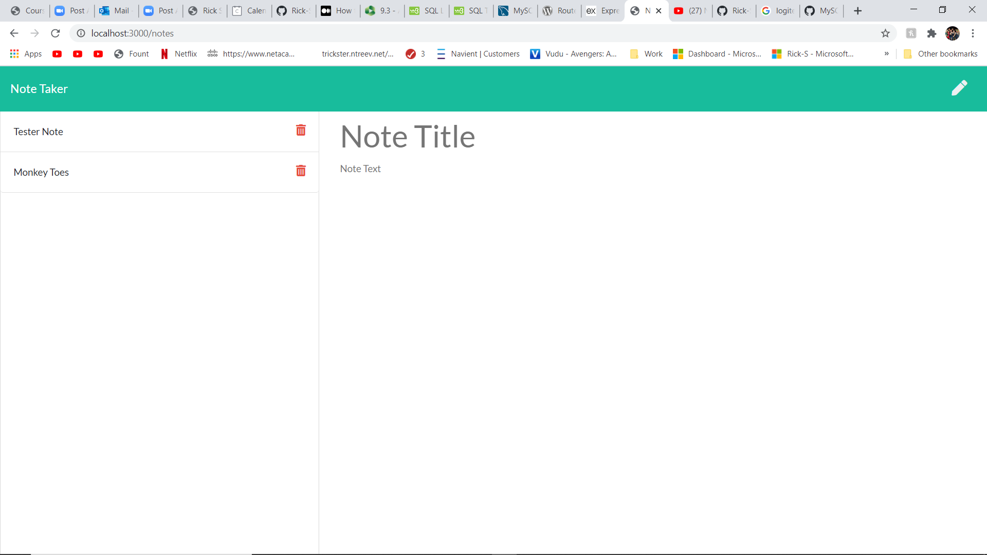 GitHub - Rick-Smart/Note-Taker-App