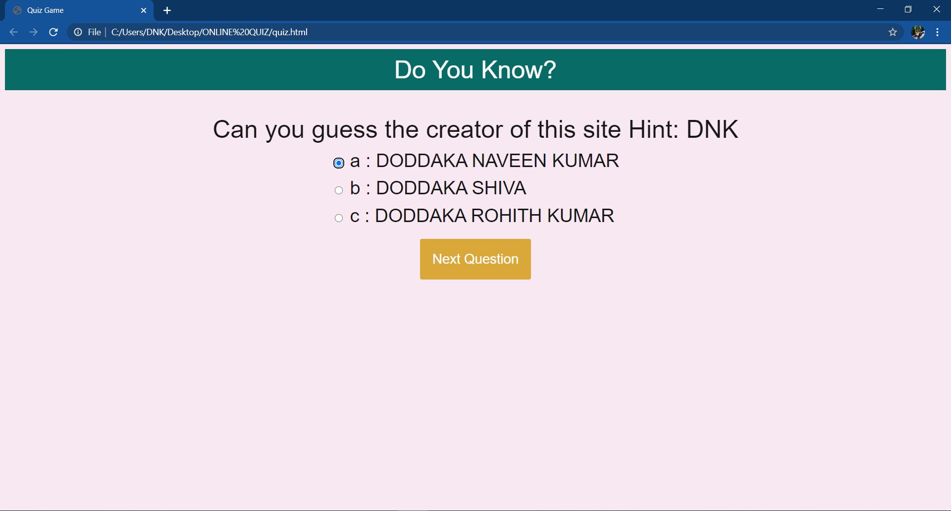 GitHub - DODDAKA/ONLINE_QUIZ: In this project, We are creating online ...