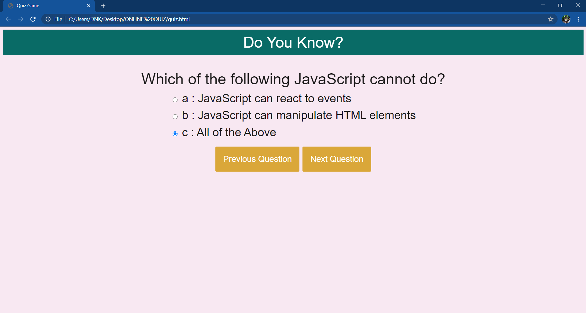 GitHub - DODDAKA/ONLINE_QUIZ: In this project, We are creating online ...