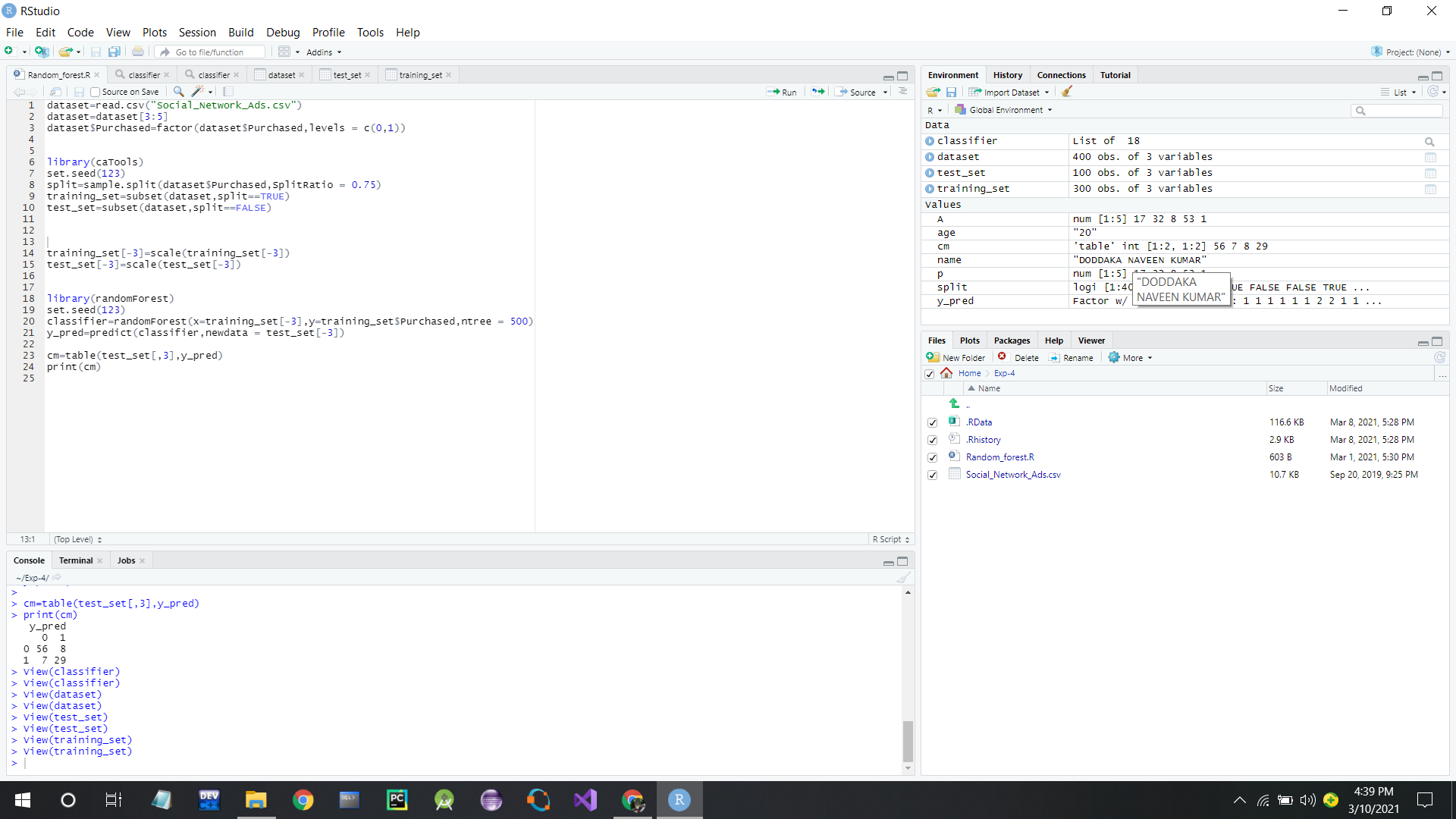 GitHub - DODDAKA/Random_forest: To implement Random forest on classification data (Social ...