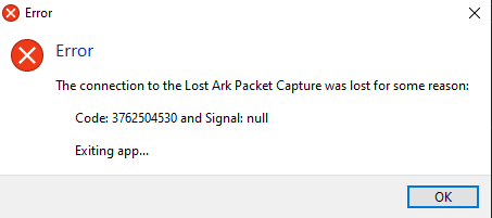 Lost connection to Lost Ark Packet Capture · Issue #28 · karaeren/loa-details · GitHub