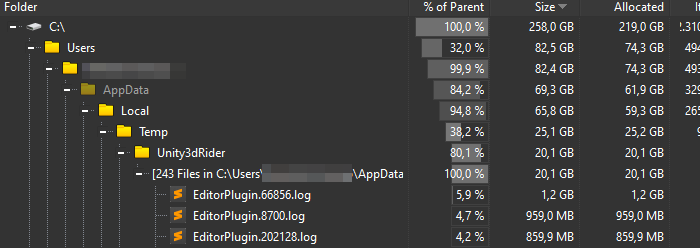 Bug: Bloated log files in temp dir · Issue #2323 · JetBrains/resharper-unity · GitHub