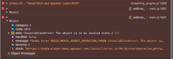 Angel One demo fails on Safari with MEDIA.MEDIA_SOURCE_OPERATION_THREW · Issue #4538 · shaka ...