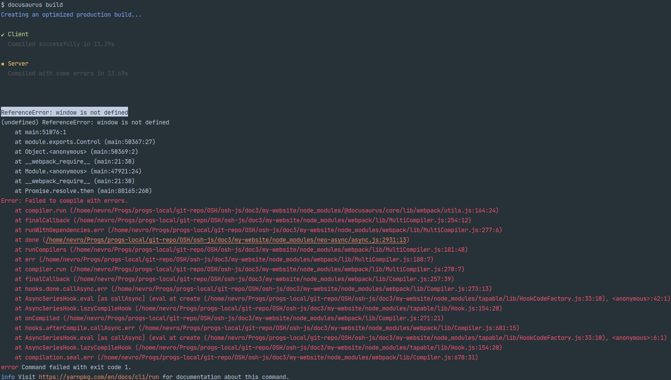 [v2] Failed to deploy: window is not defined · Issue #3670 · facebook/docusaurus · GitHub