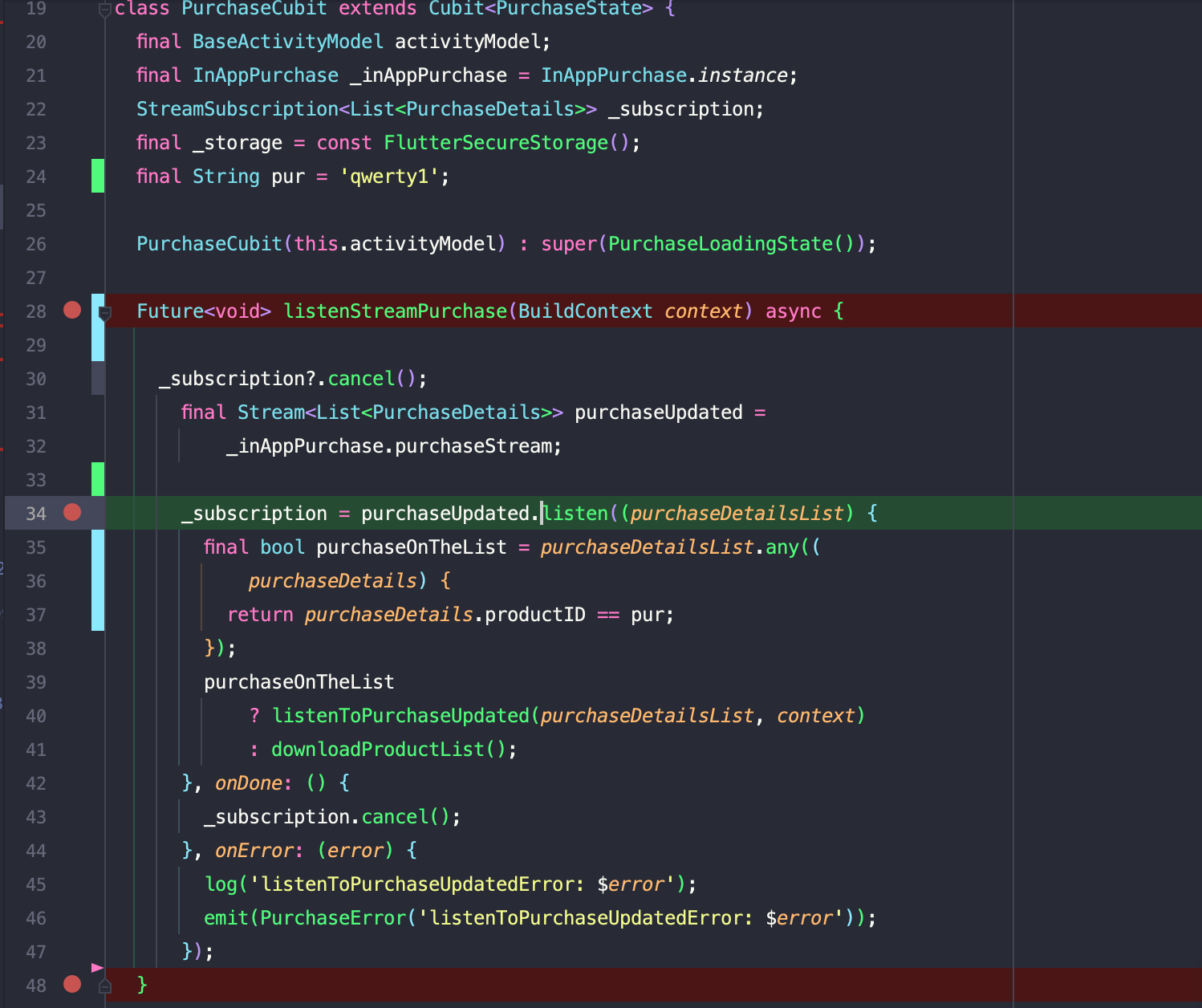 PurchaseStrem does not execute the following code on iOS · Issue #91225 ...