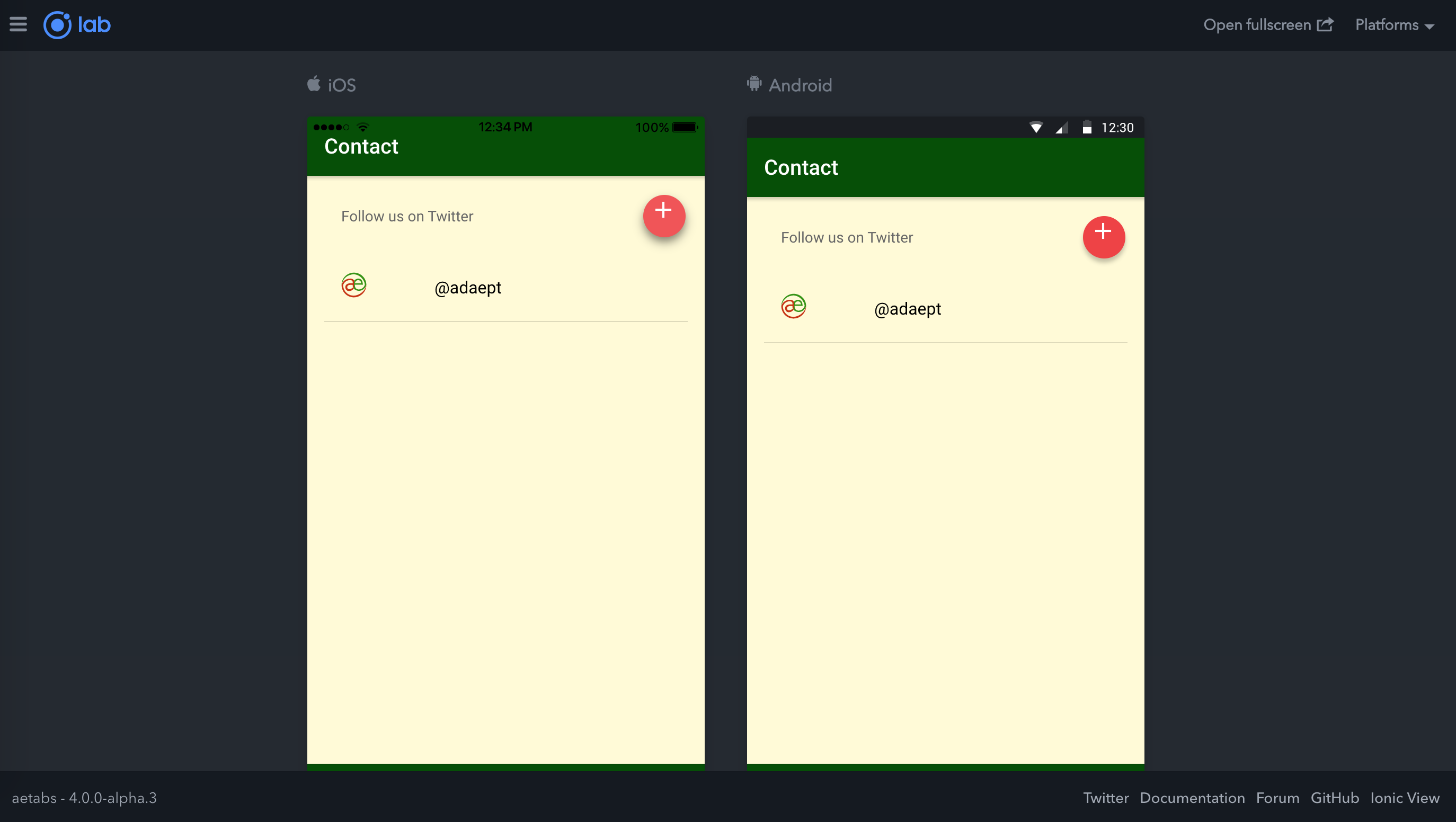 Testing Ionic 4 Lab Vs Live Alignment And Selection Issues With Fab Buttons · Issue 14365 5802