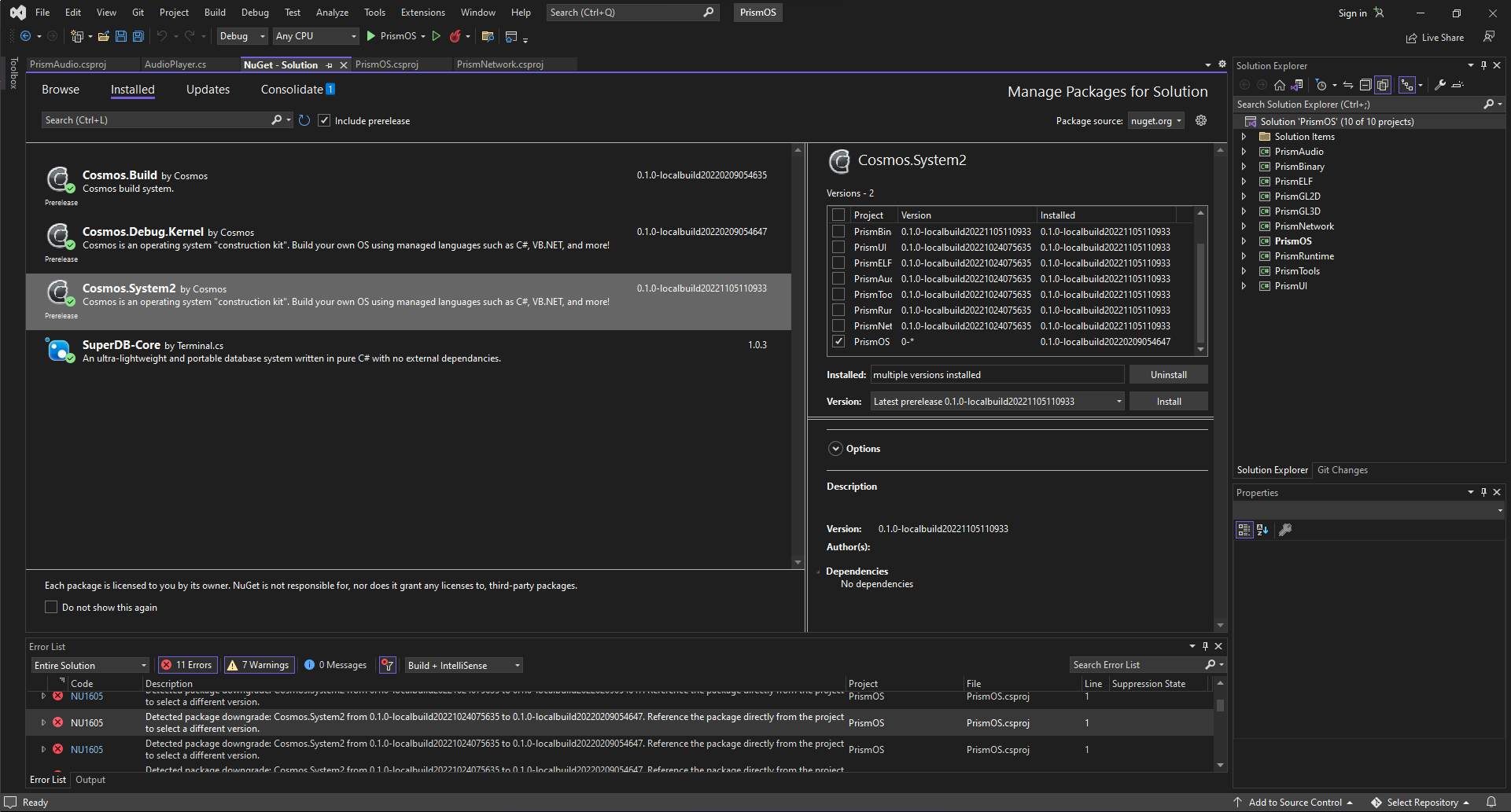I can't compile this OS due to package version incongruence. · Issue #61 · Project-Prism/Prism ...