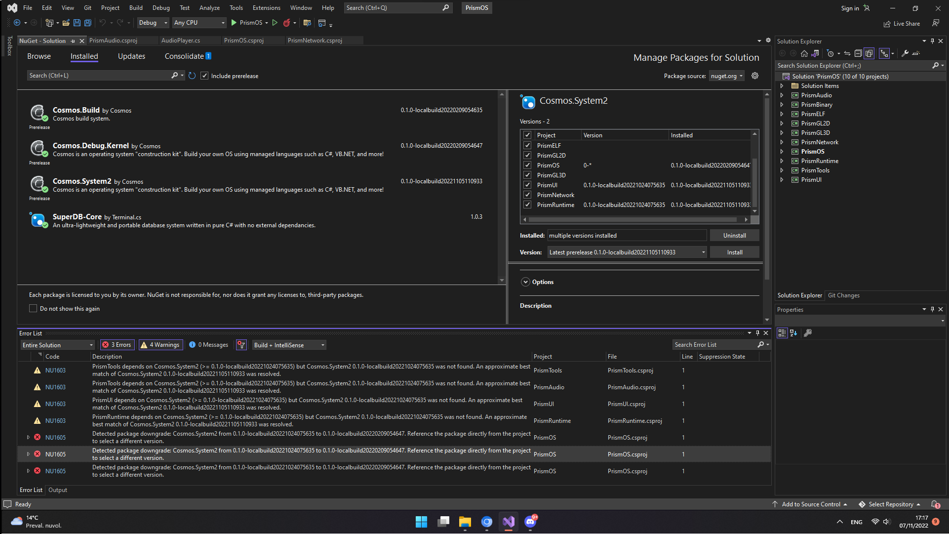 I can't compile this OS due to package version incongruence. · Issue ...