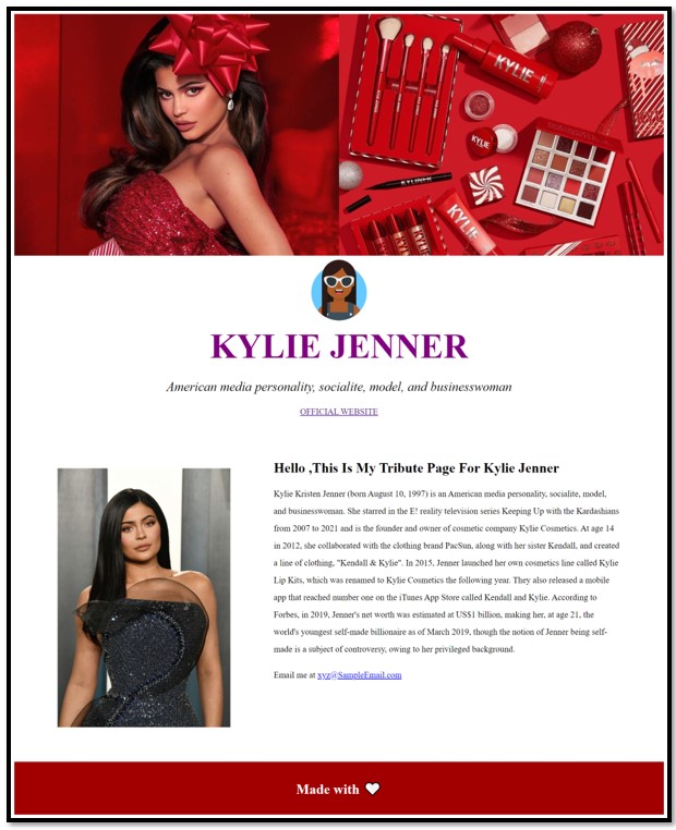 GitHub - nayan5/Tribute-Website---KYLIE-JENNER: Tribute Website - KYLIE JENNER