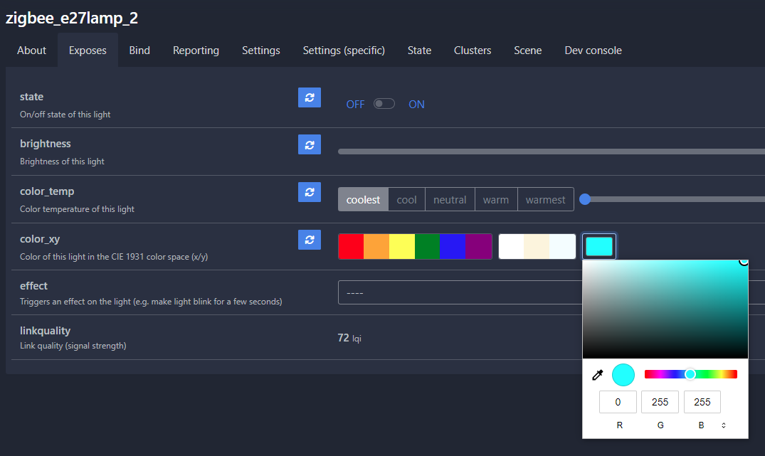 Color picker spams network with messages · Issue #15095 · Koenkk/zigbee2mqtt · GitHub