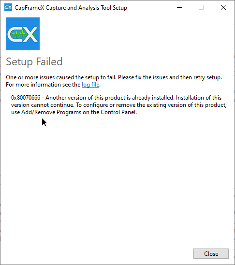 0x80070666 when installing vc_redist.x64.exe · Issue #189 · CXWorld/CapFrameX · GitHub
