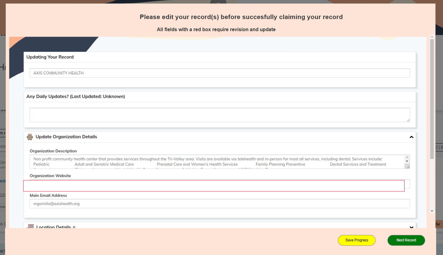 Claim a record edge cases · Issue #1487 · openreferral/ServiceNet · GitHub