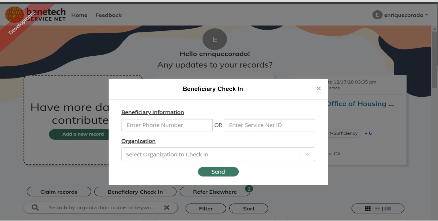 Center Check in and Referral modal title pop up · Issue #1521 · openreferral/ServiceNet · GitHub