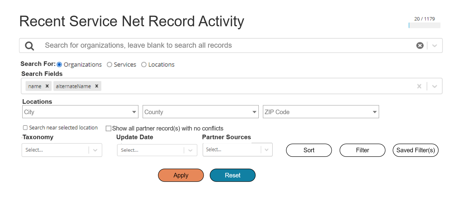 Referral Agency View: Update filter look · Issue #1589 · openreferral/ServiceNet · GitHub
