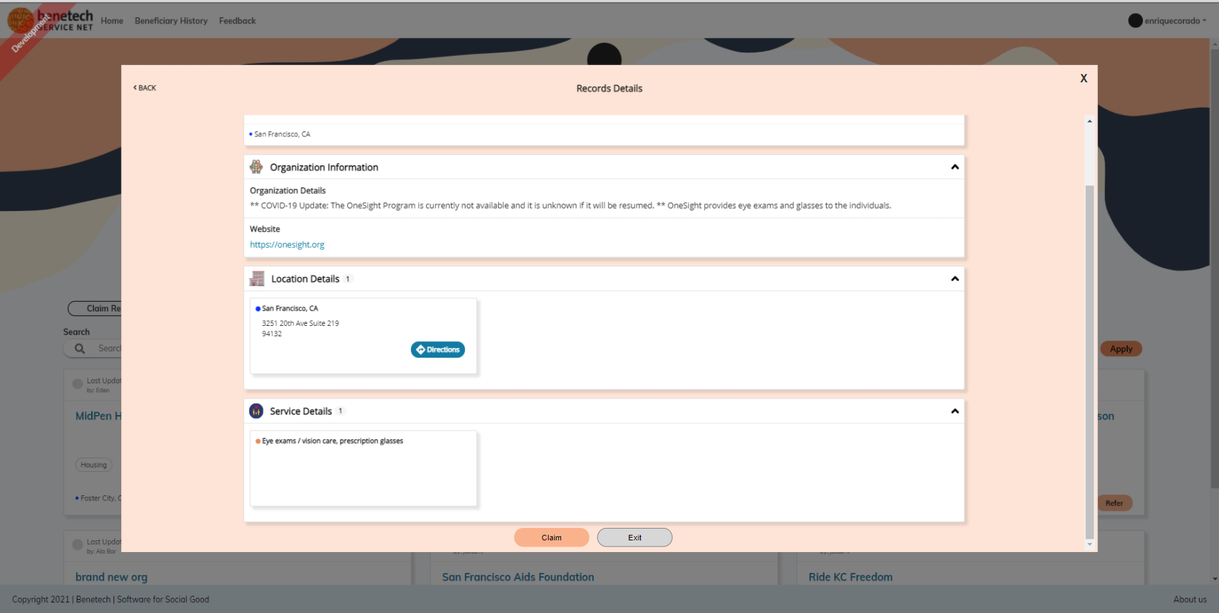 Claim modal: Add exit button, 'X', update "done" to "Done Claiming ...