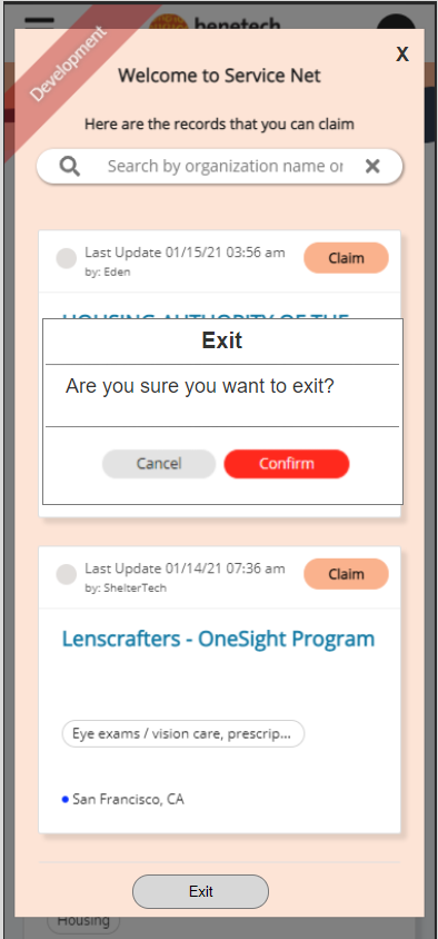 Claim modal: Add exit button, 'X', update "done" to "Done Claiming ...