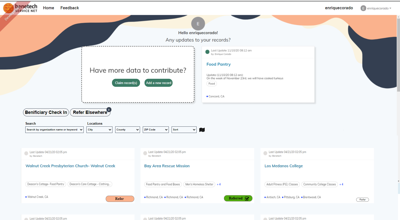 Beneficiary Check-In and Refer Elsewhere Pop Up on SP View · Issue ...