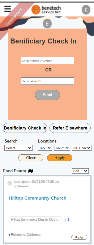 Beneficiary Check-In and Refer Elsewhere Pop Up on SP View · Issue ...