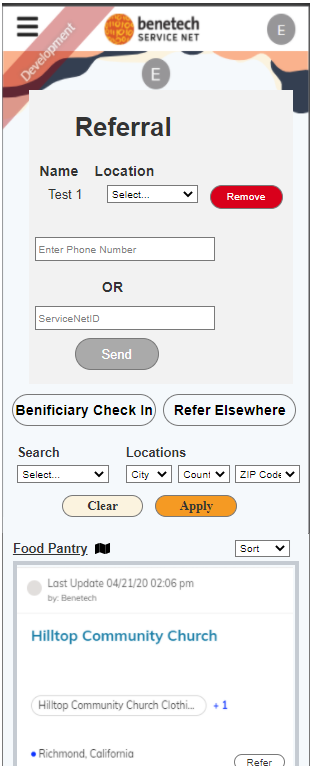 Beneficiary Check-In and Refer Elsewhere Pop Up on SP View · Issue ...