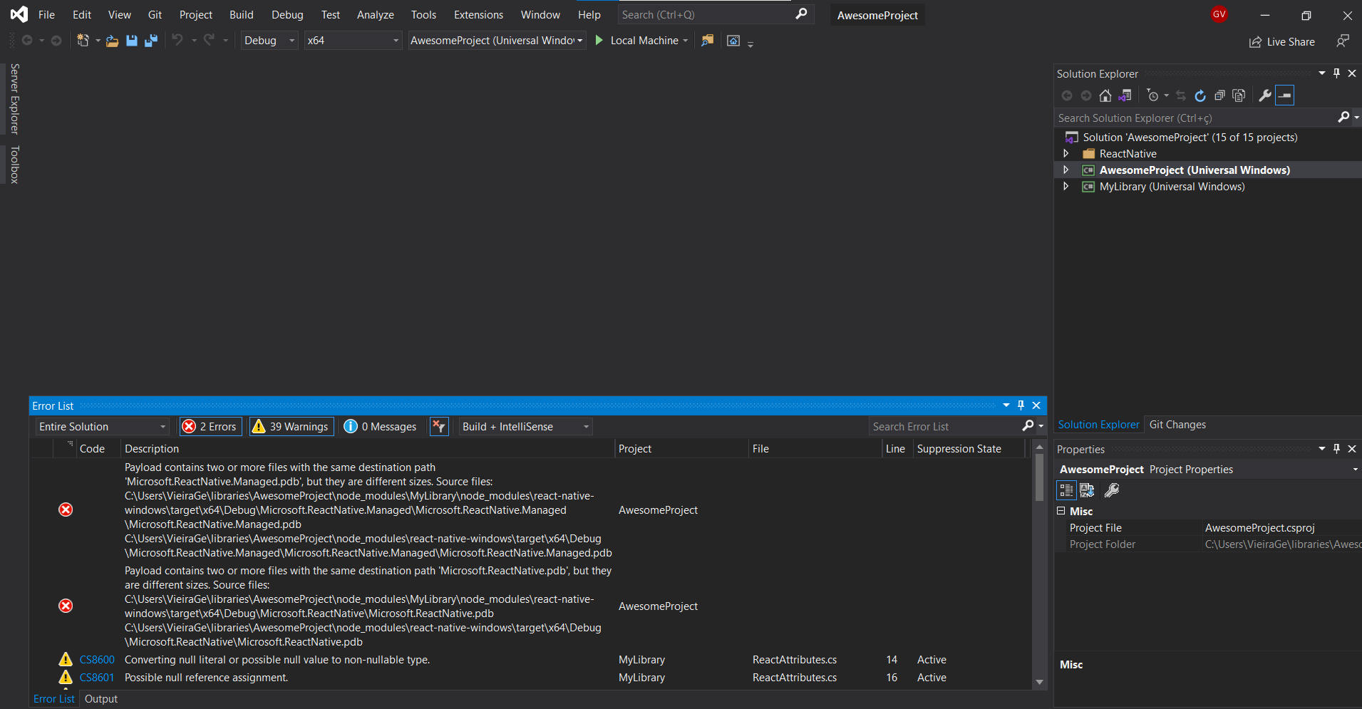 Unable to Autolink new Native Module Libraries on C# language · Issue #6750 · microsoft/react ...