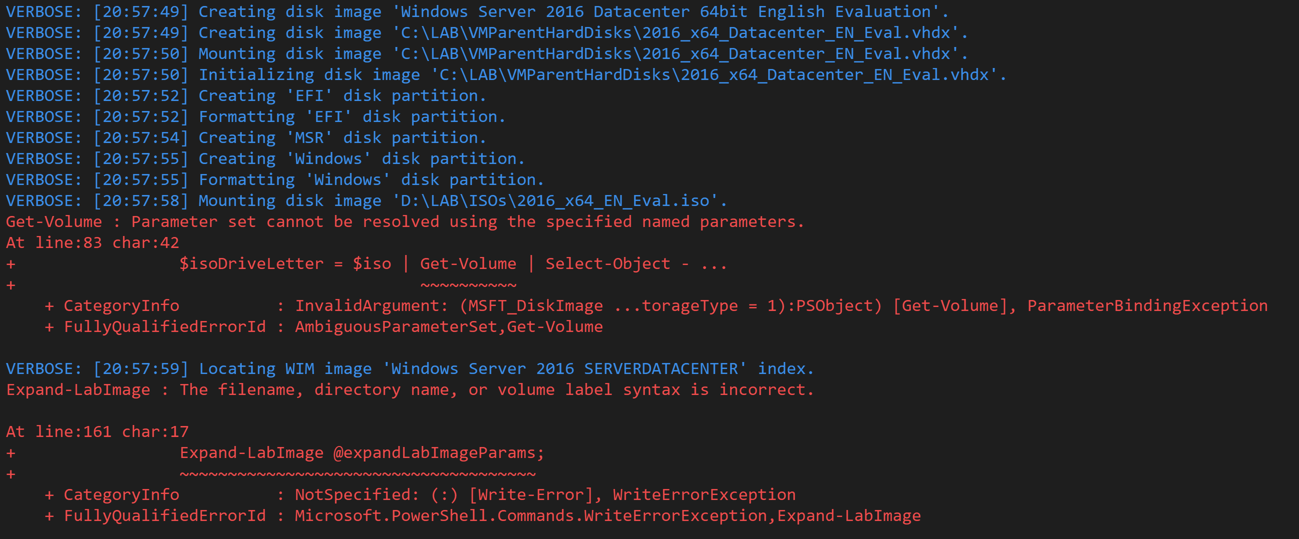 Get-Volume : Parameter set cannot be resolved using the specified named parameters. · Issue #233 ...