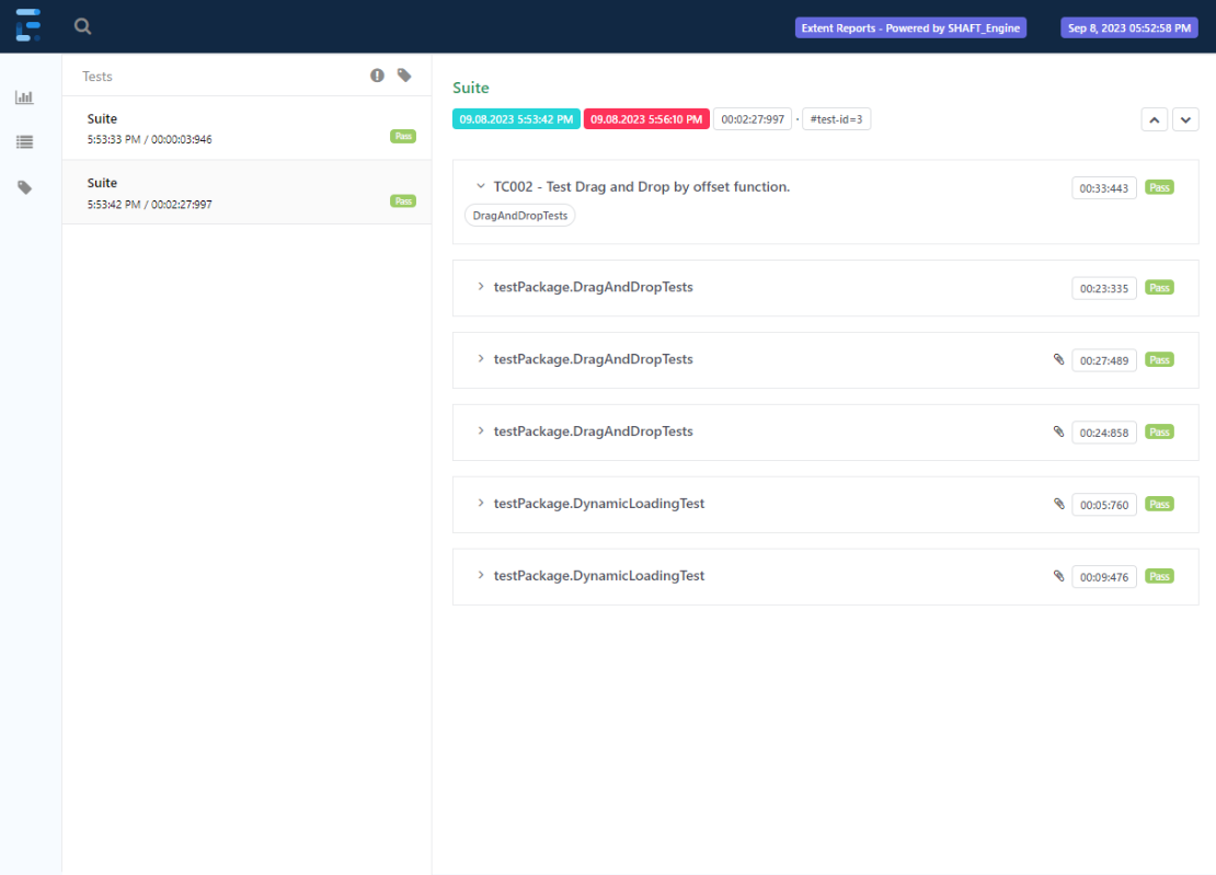 How To Generate Report Using Spark Reporter With Same Levels Suit Class Test As