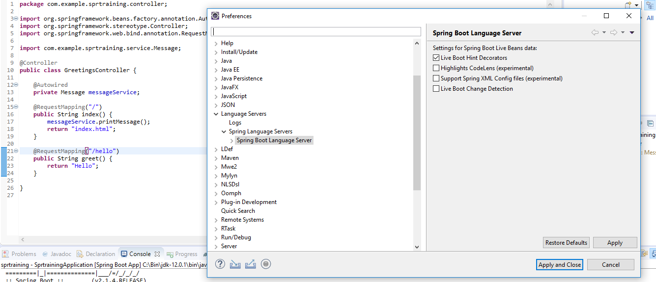 Live Boot Hint Decorators not working on windows 10 · Issue #286 · spring-projects/sts4 · GitHub