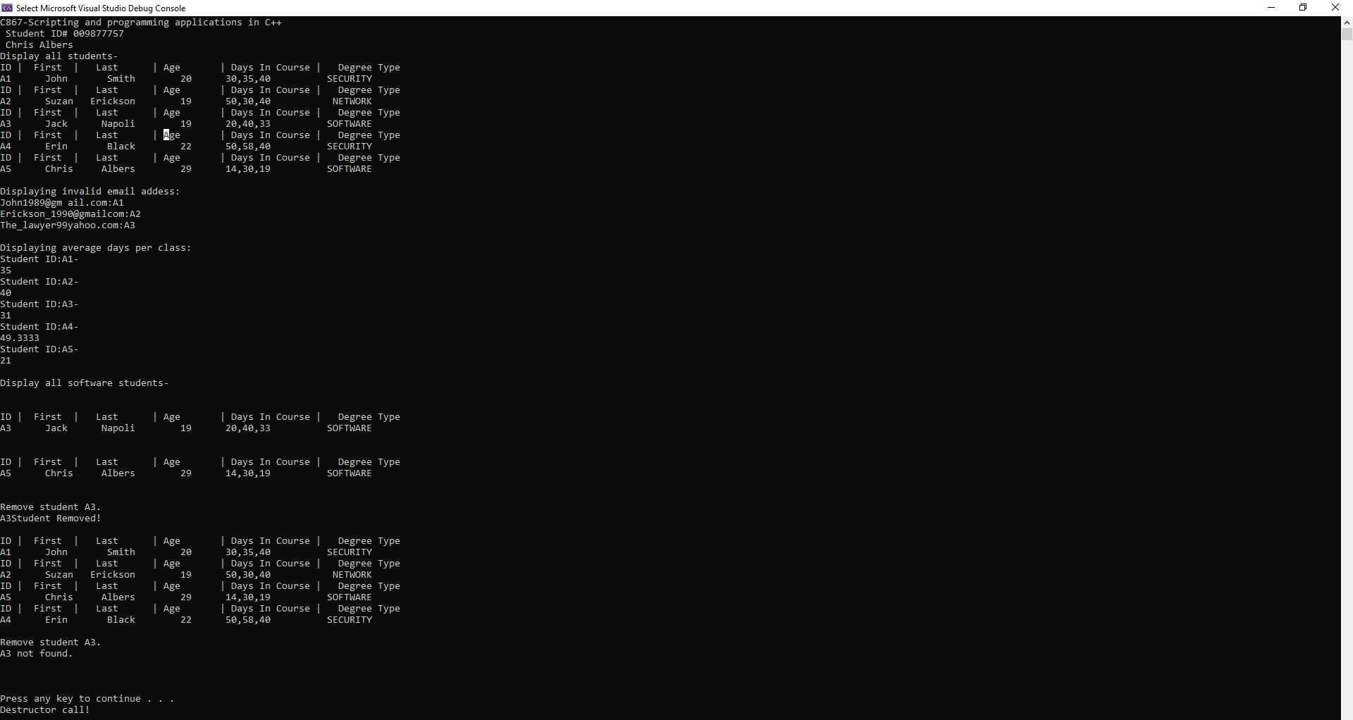 GitHub - AlbersSoftware/StudentRoster