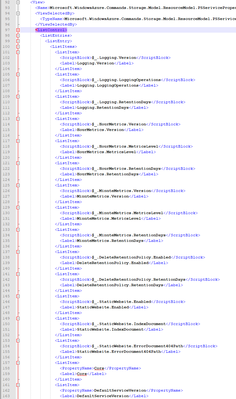 [storage] Add Ps1xmlattribute To Cmdlets Output Types Properties · Issue 6582 · Azure Azure