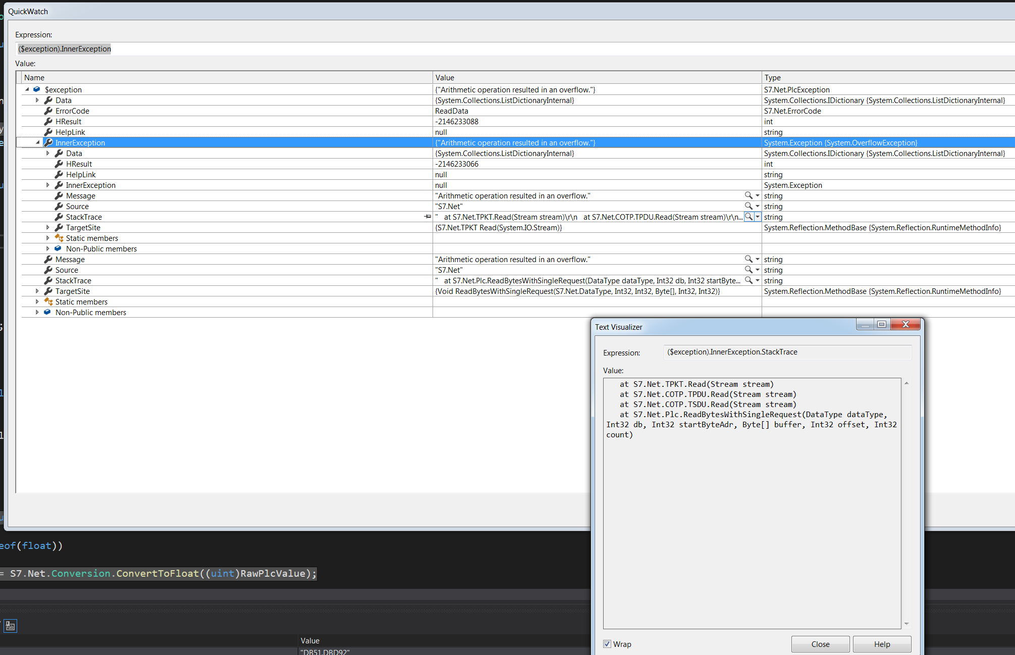 OverflowException in 0.8.1 · Issue #357 · S7NetPlus/s7netplus · GitHub