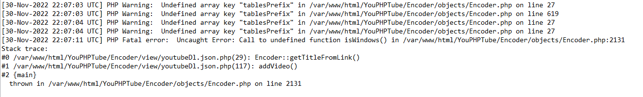 Encoder not loading-Please help · Issue #7396 · WWBN/AVideo · GitHub