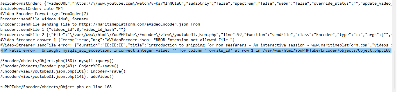Encoder not loading-Please help · Issue #7396 · WWBN/AVideo · GitHub