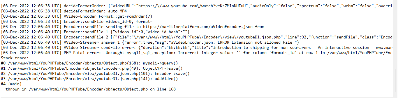 Encoder not loading-Please help · Issue #7396 · WWBN/AVideo · GitHub