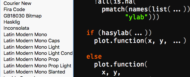 Variants of monospace fonts (weight, italics, etc.) not showing up in Editor Font dropdown in ...